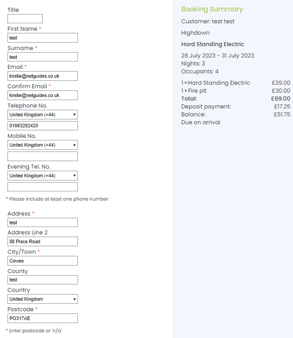 Make a booking