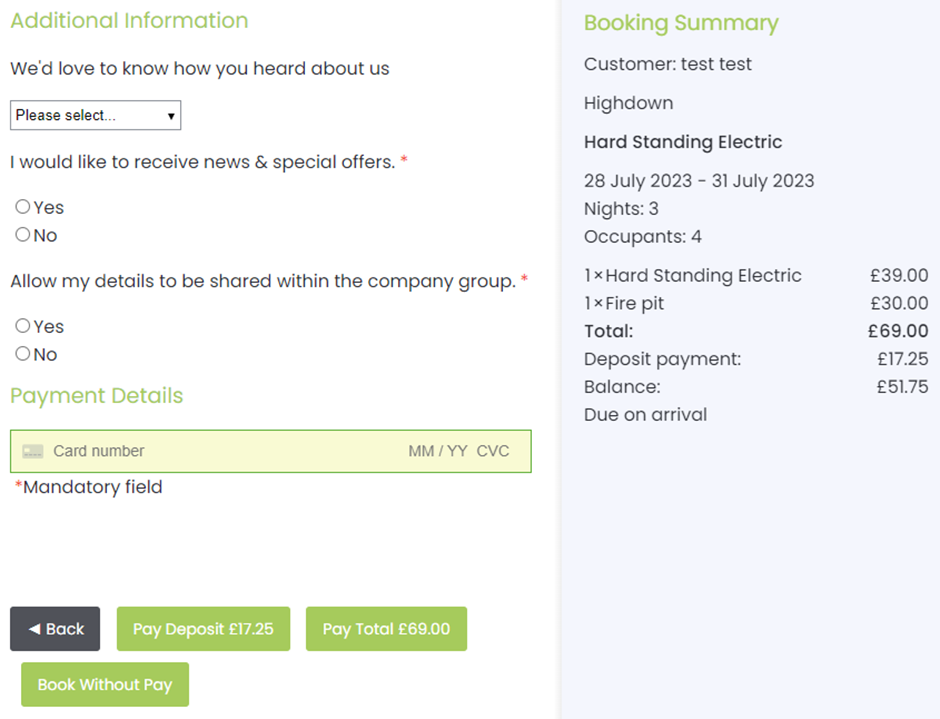 Make a booking